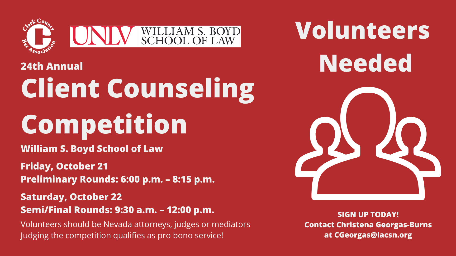 Volunteers Needed for UNLV Client Counseling Competition – Clark County ...